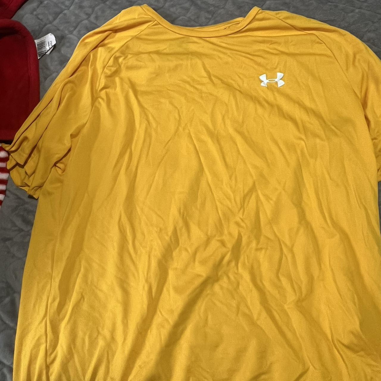 Yellow Under Armour t-shirt - Depop