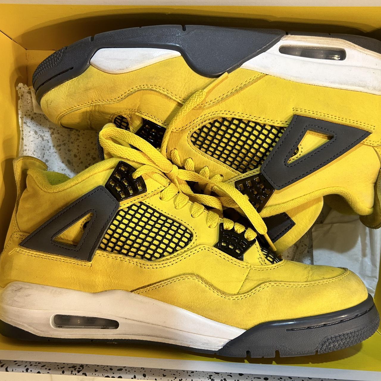 Jordan 4,yellow lightings,used Authentic - Depop