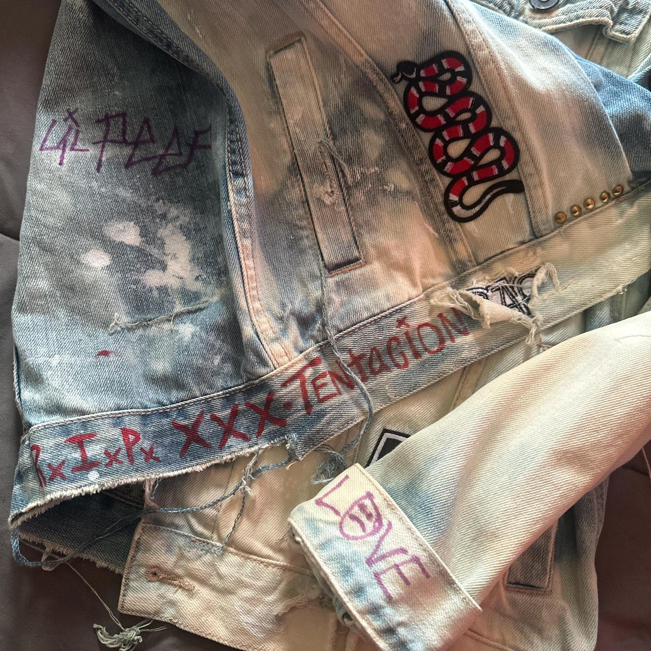 Custom spike denim, rap jacket! #Yeezus, #Gucci,... | Depop