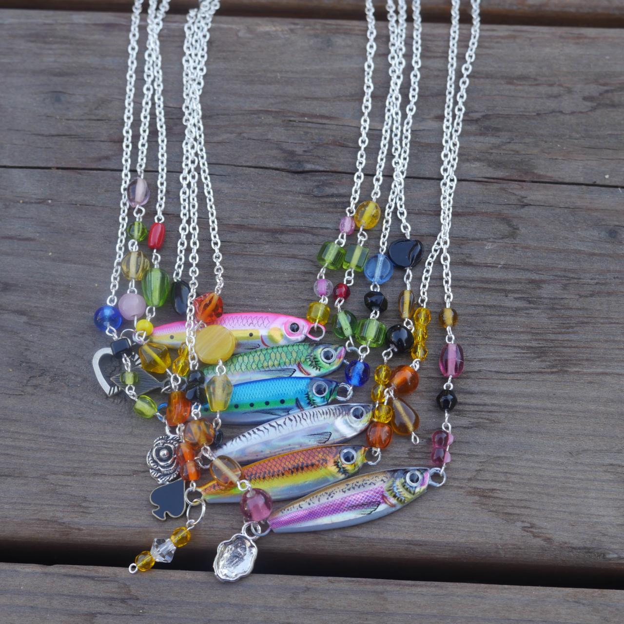 Pink Love Fish Necklace - Depop