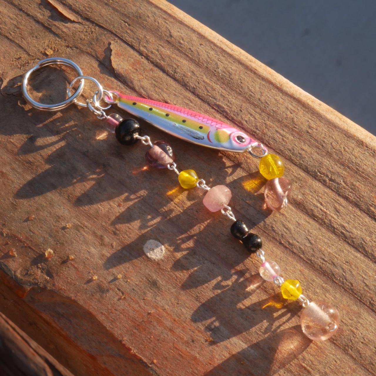 Pink Fish Lure Keychain - Depop