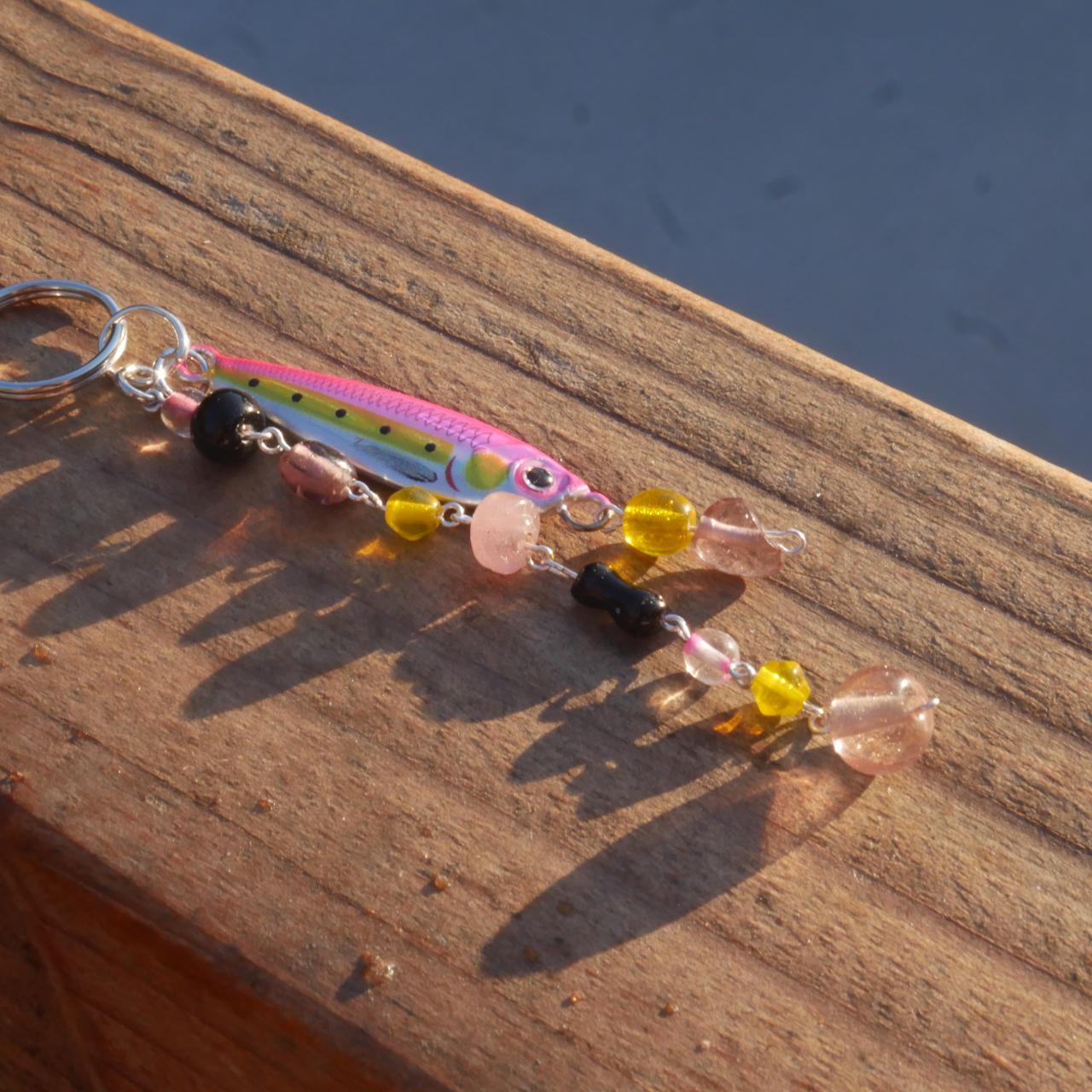 Pink Fish Lure Keychain - Depop