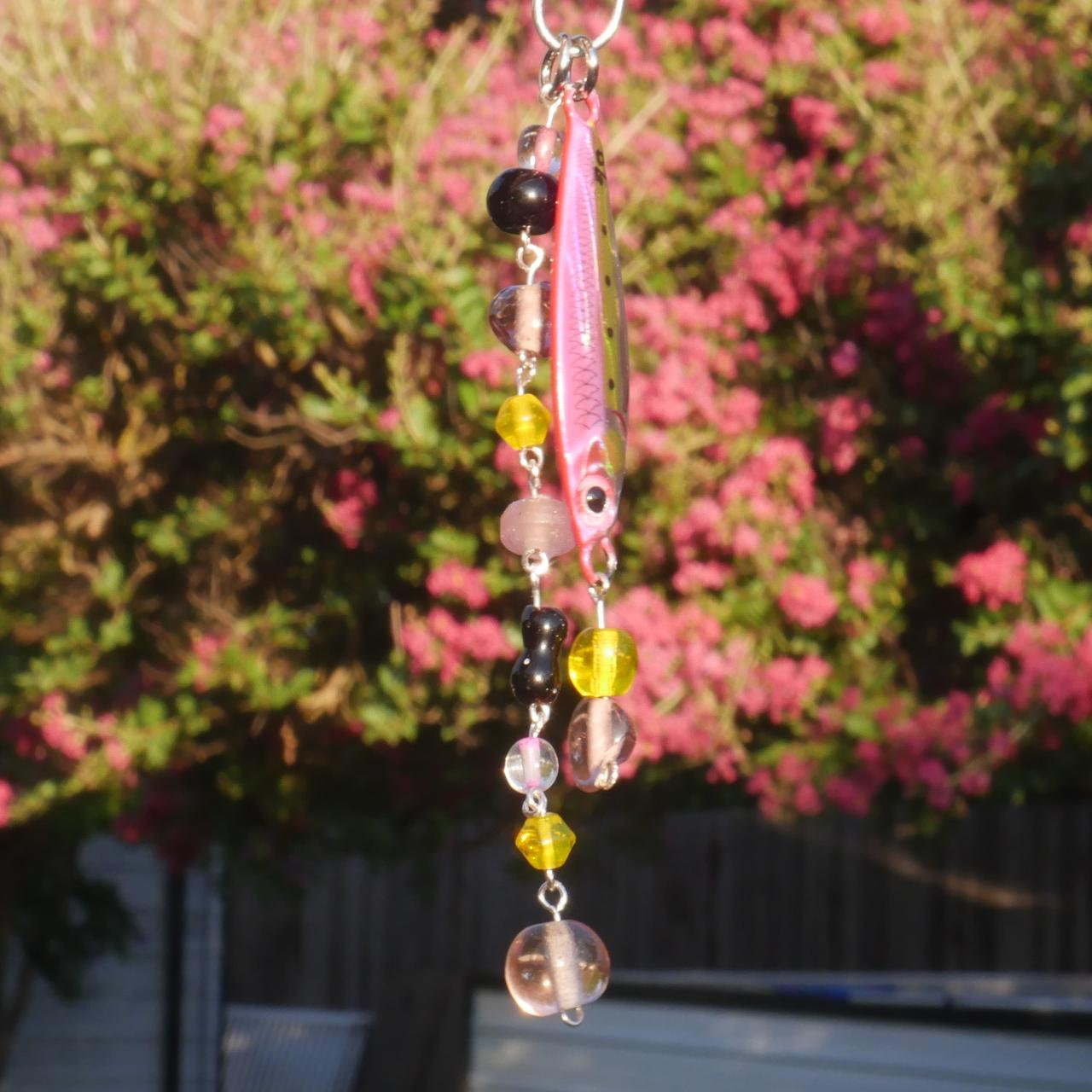 Pink Fish Lure Keychain - Depop