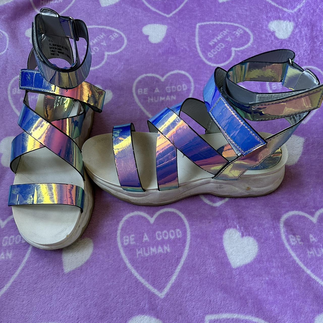 Wild Fable Women's Purple and Pink Sandals | Depop