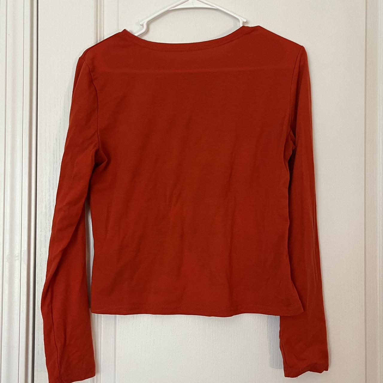 Red and black long sleeve graphic tee Screen print... | Depop