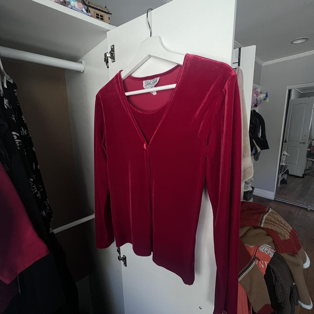 vintage velvet shirt/cardigan -the cardigan and... - Depop