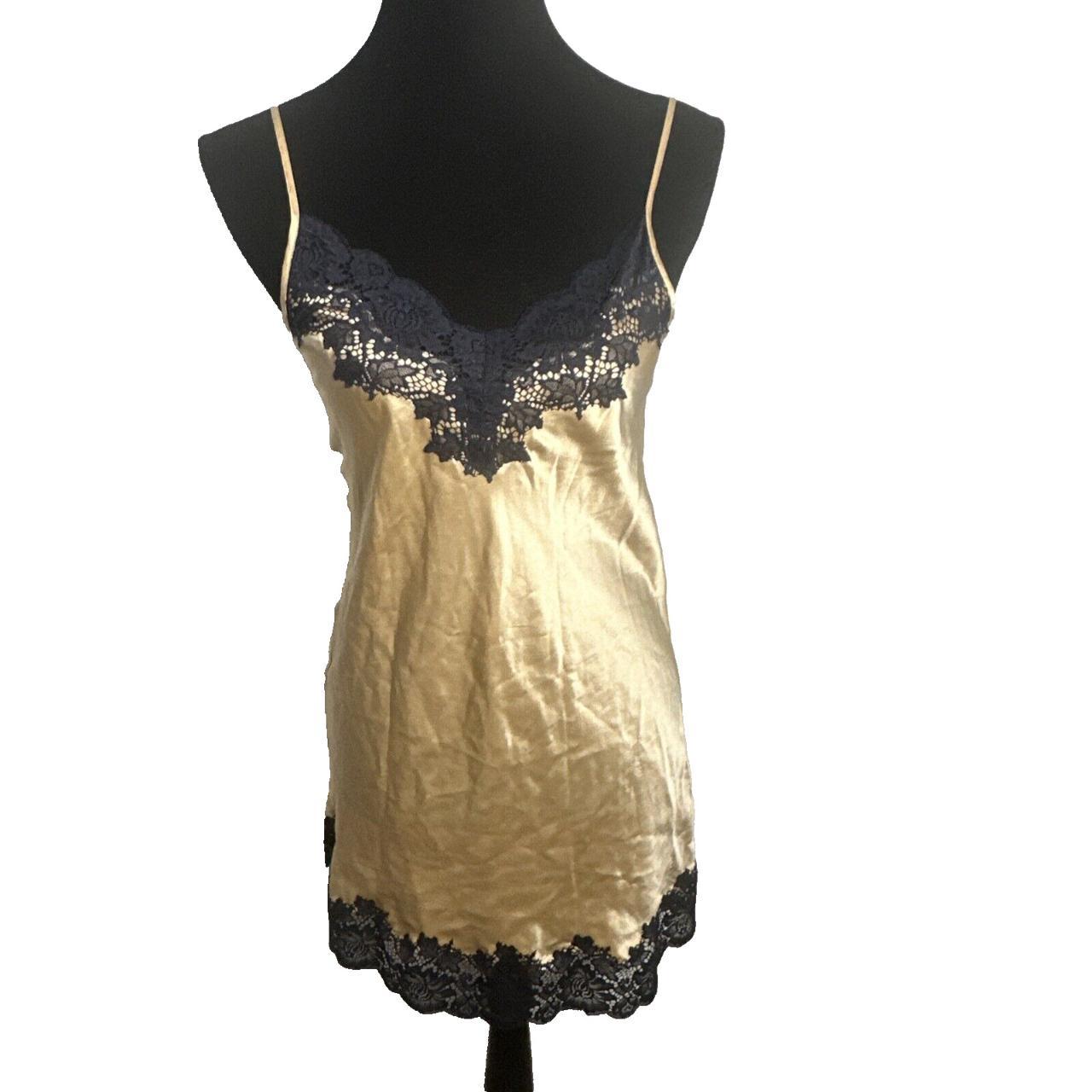 Ginia | 100% Silk | Lace Trimmed Chemise, Slip,... - Depop