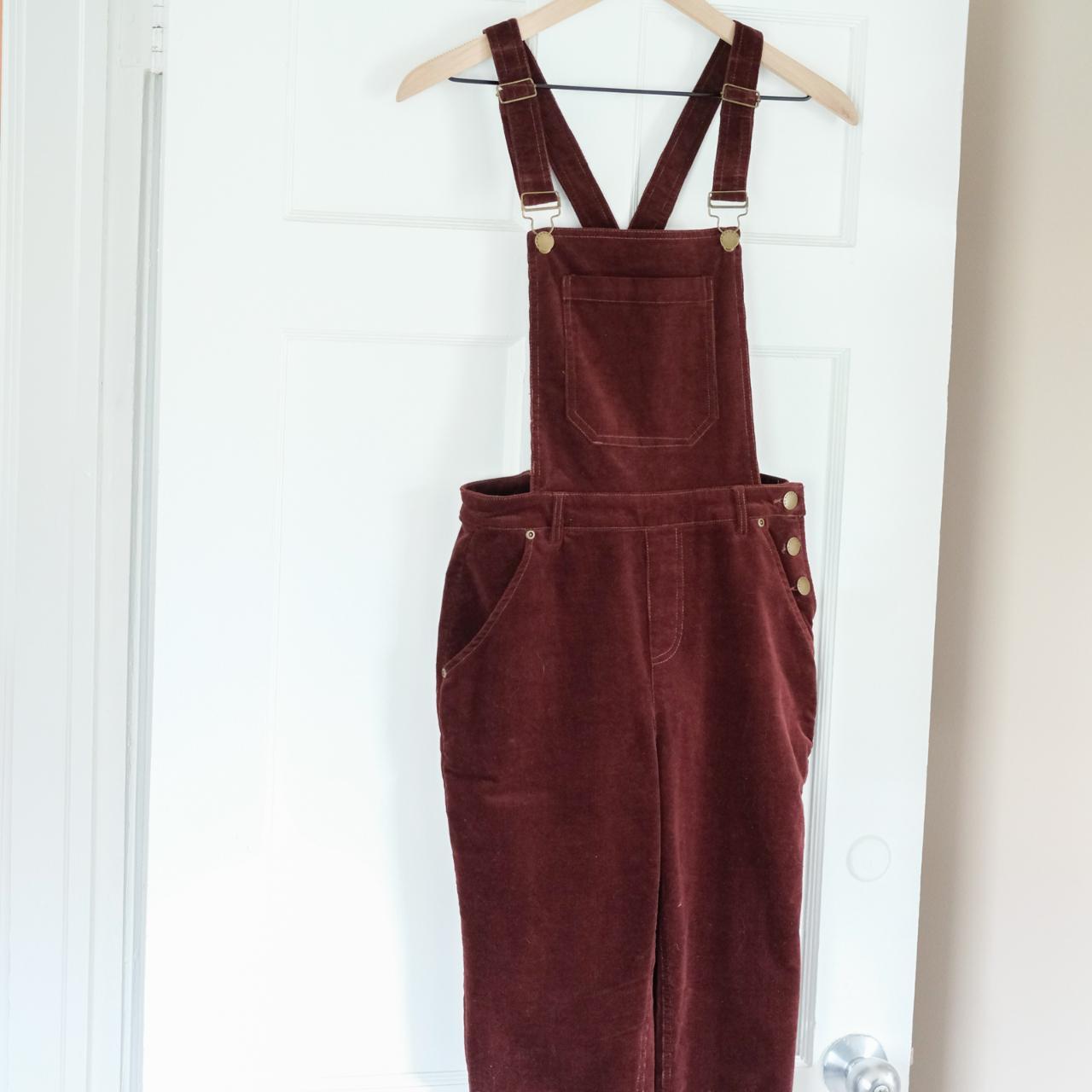 Modcloth brushed corduroy overalls in a very dark... - Depop