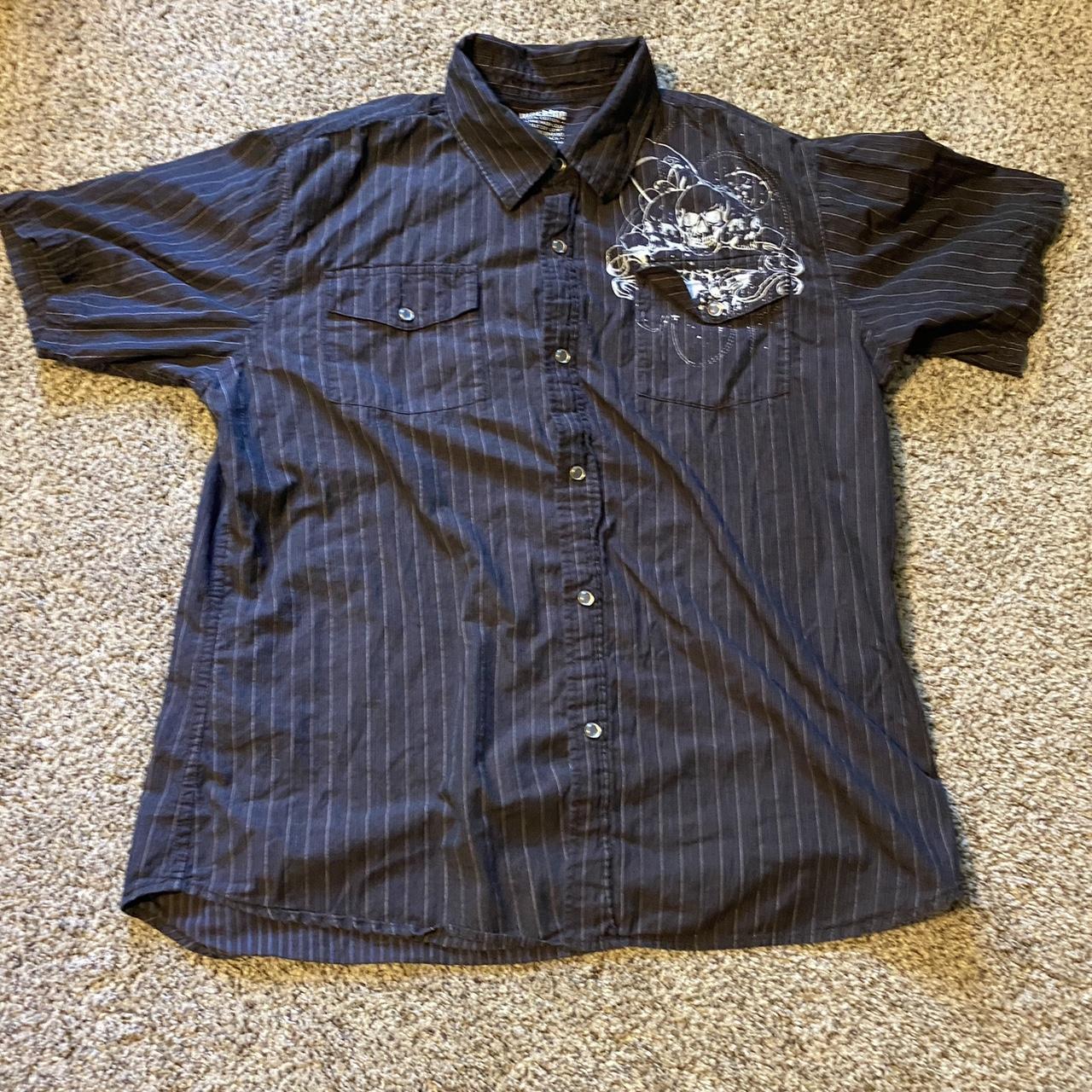 y2k machine button up - Depop
