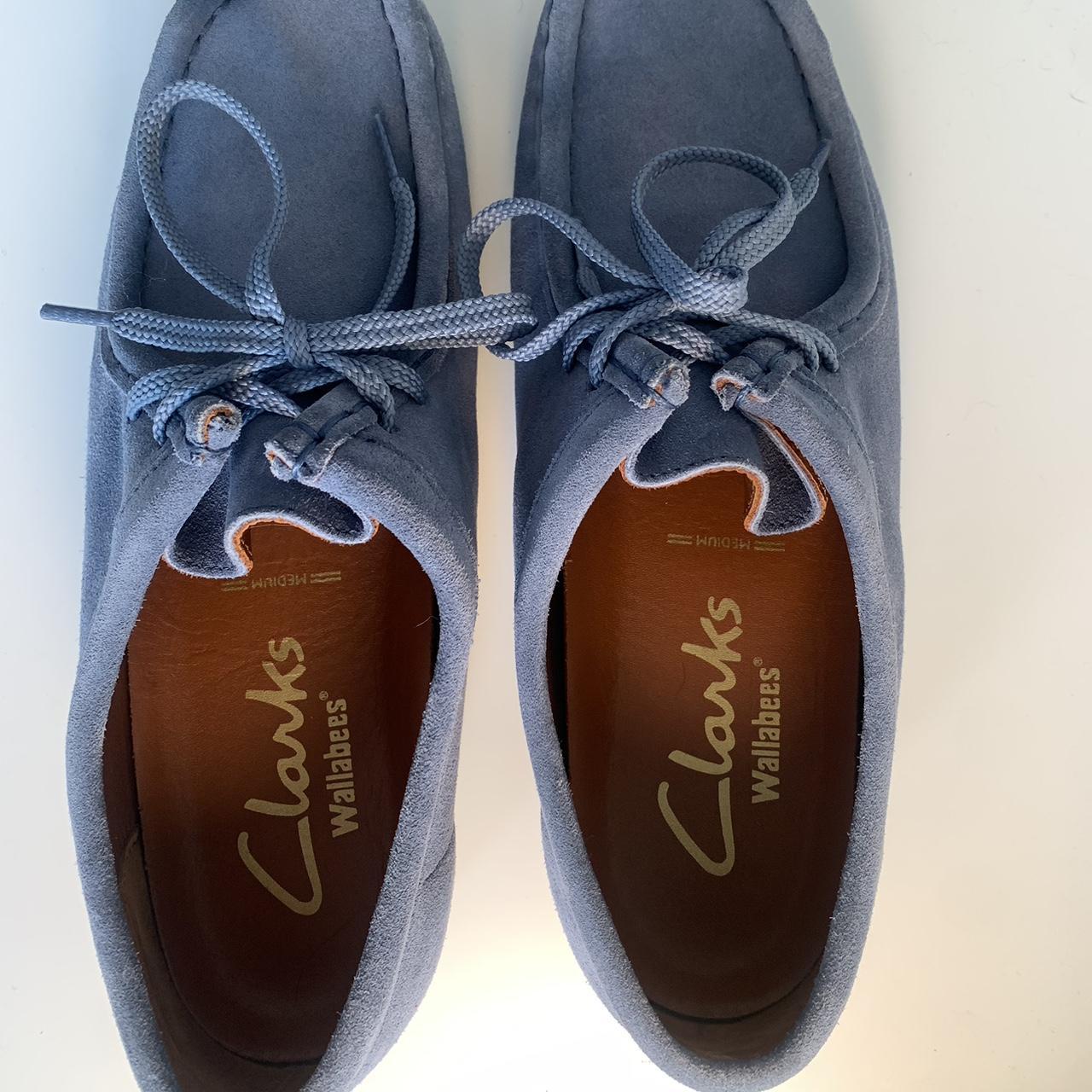 Clarks Men’s Wallabee - Light Blue - M size... - Depop