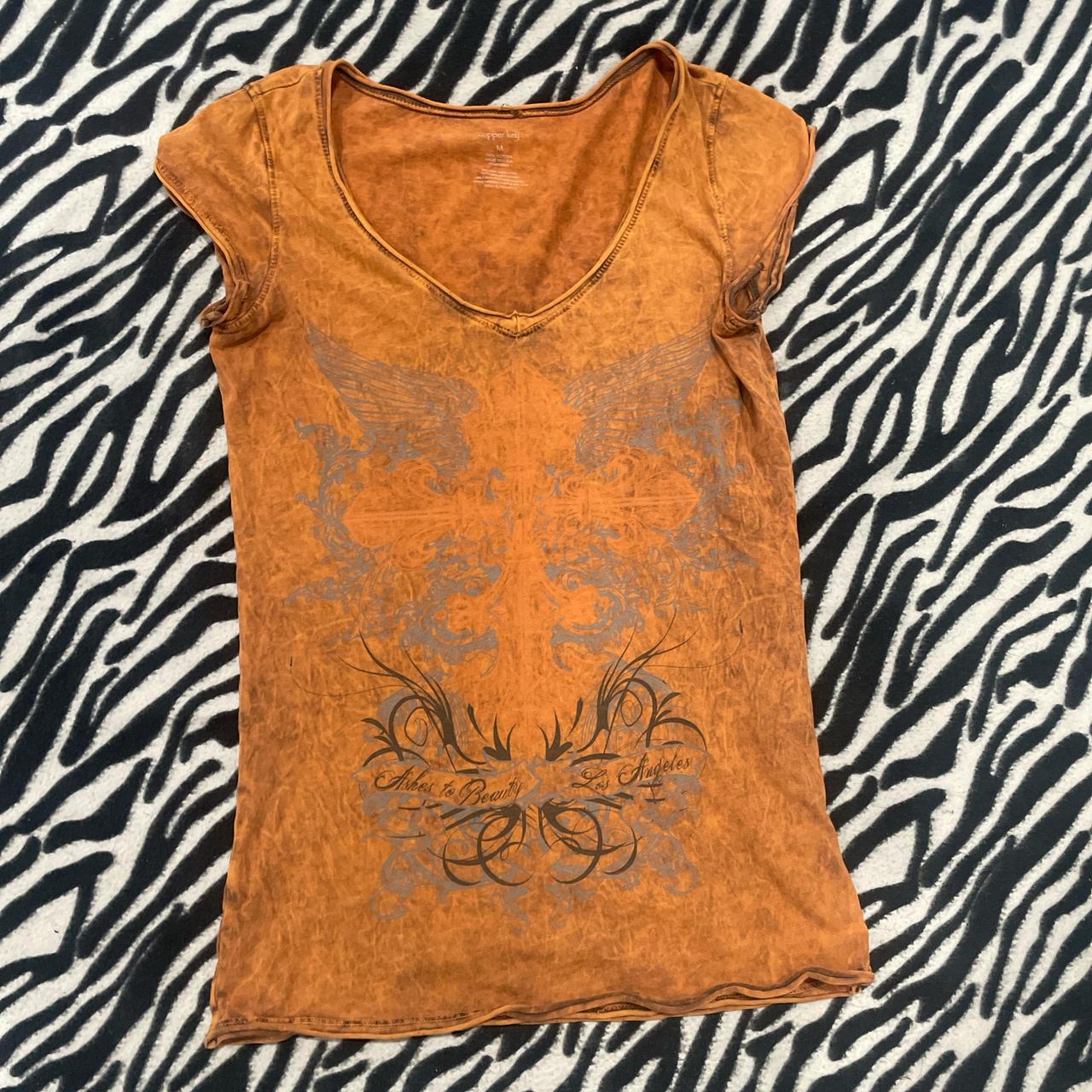Affliction grunge distressed graphic tee with... - Depop