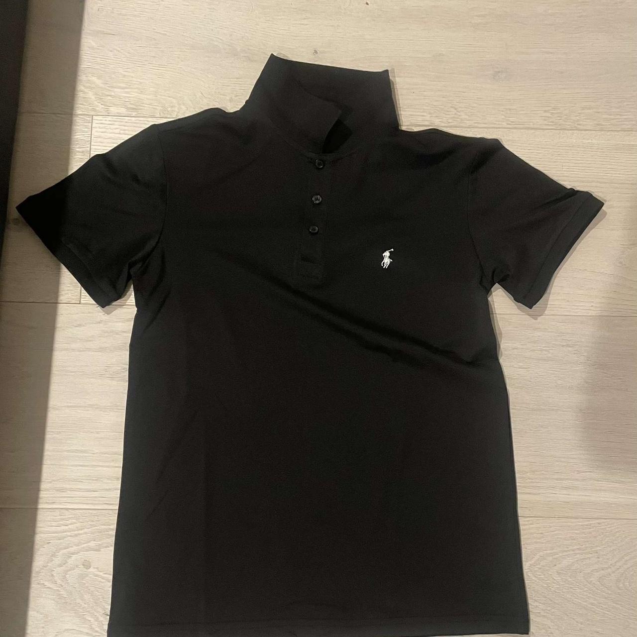 Black Polo Shirt with White Polo Logo. Size Small.... | Depop