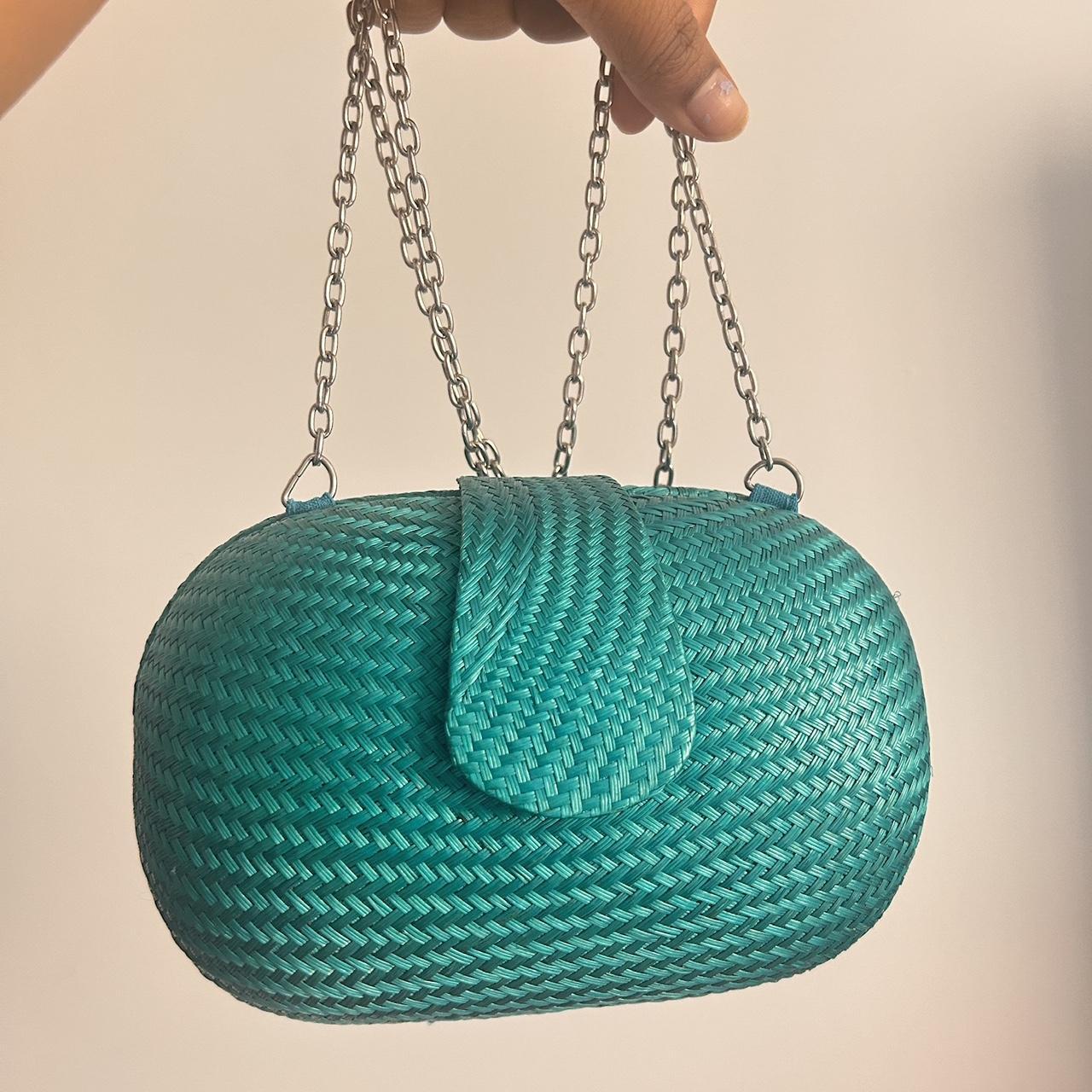 Teal Straw bag Summer purse Summer bag #summerbag... | Depop