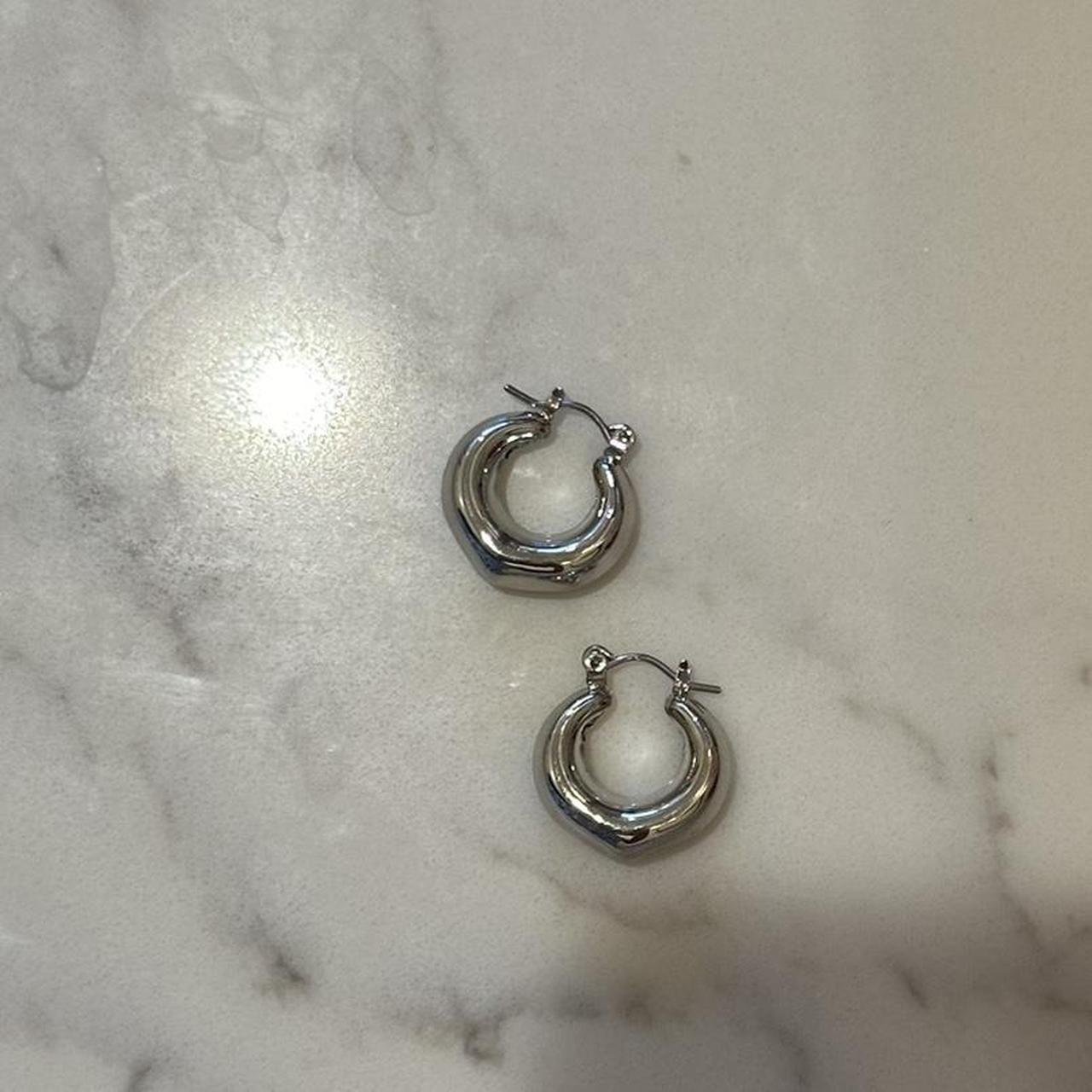 Mini silver hoop earrings #cleangirl #silver #hoops - Depop