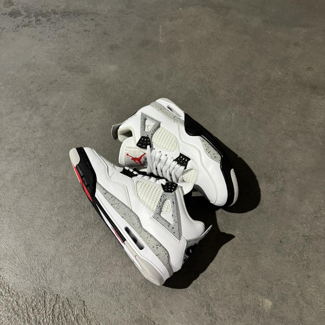 Nike Air Jordan 4 (Retro White Cement grey) M US... - Depop