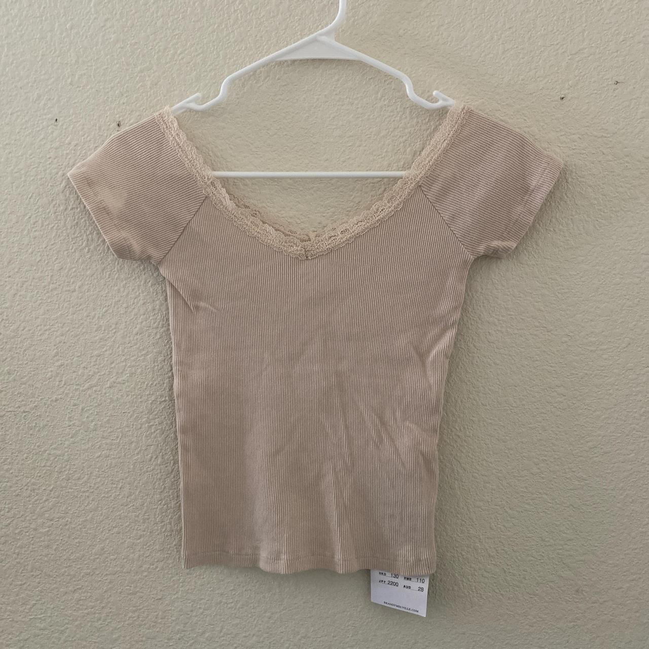Perfect ribbed baby pink basic top new with tags... - Depop