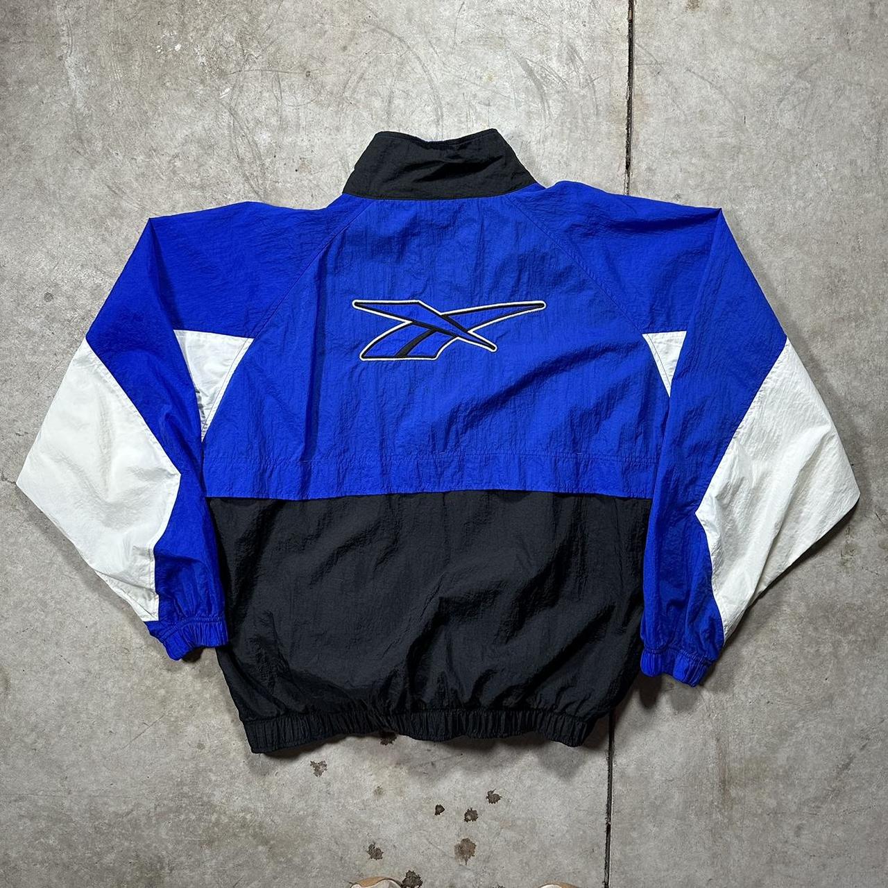 Vintage Reebok Colorblock 1/4 zip pullover... - Depop