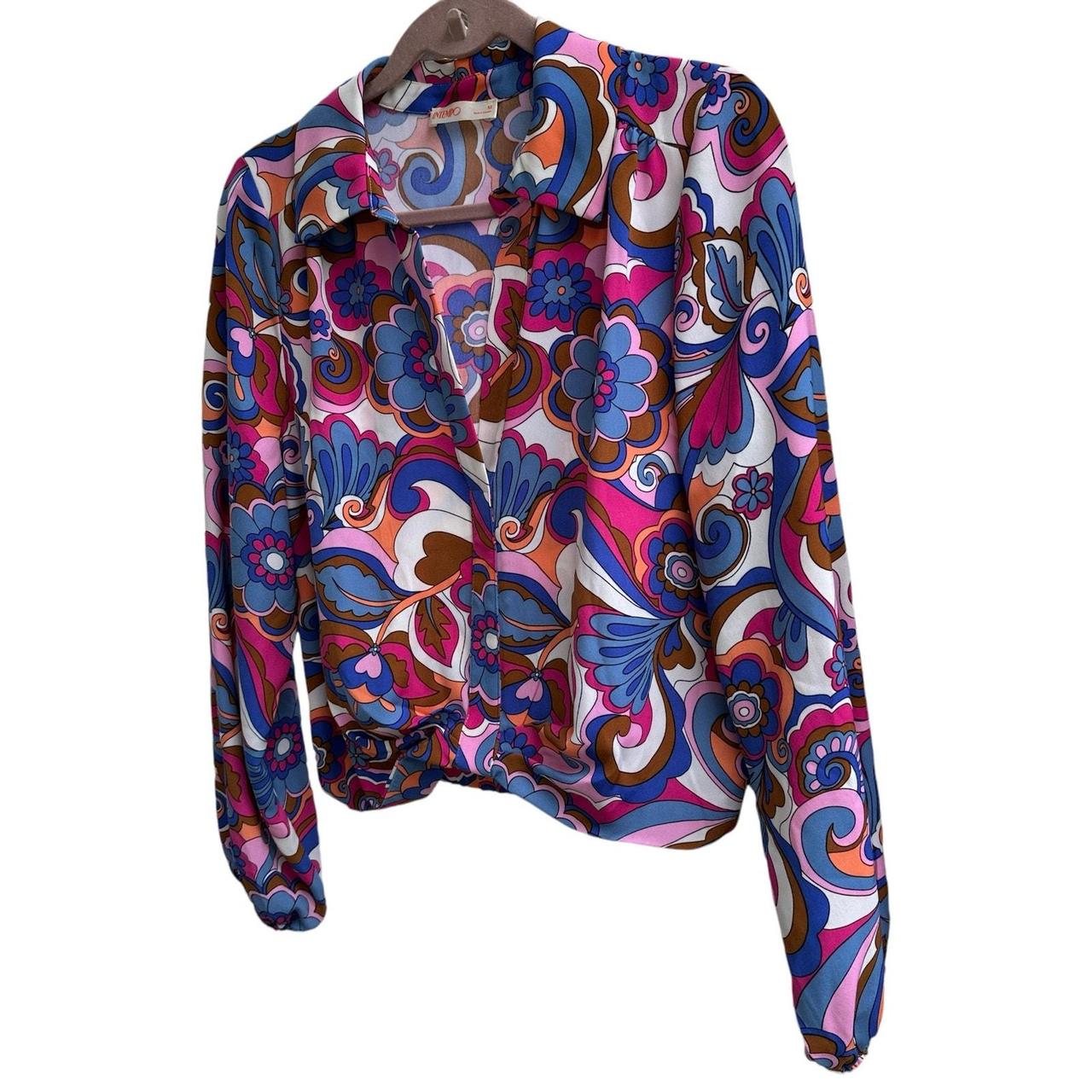 Intempo Retro 70's Style Top Women's Medium... - Depop