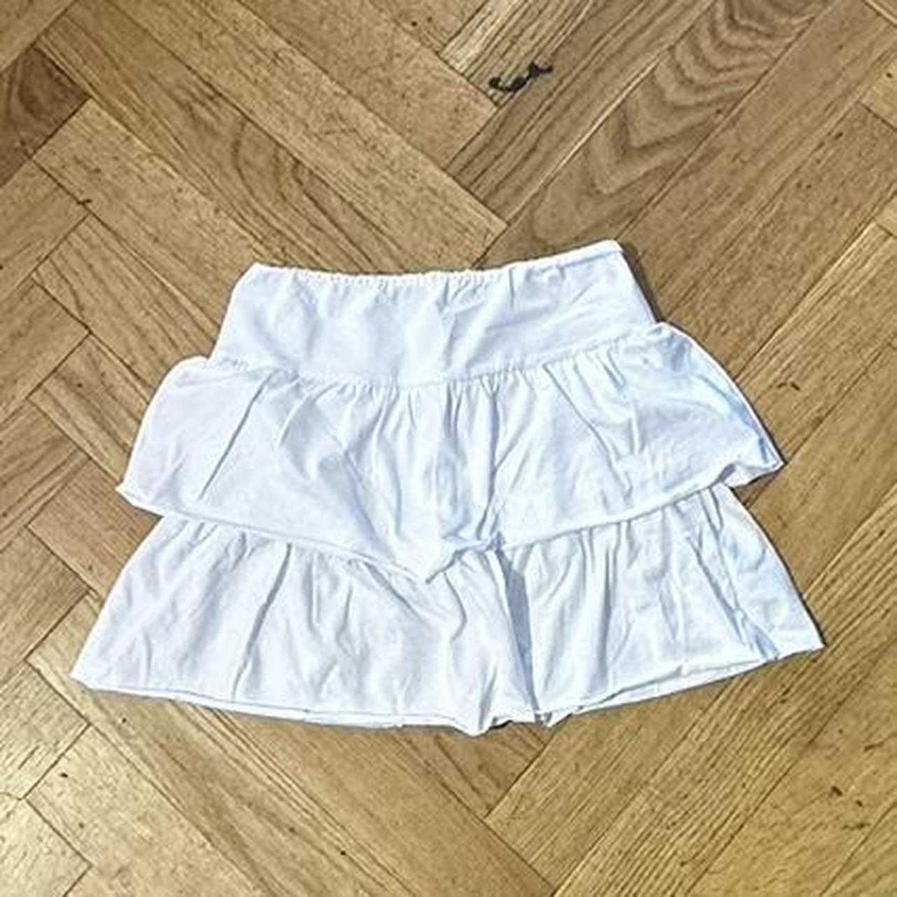 White ruffle skirt, brand new with tags... - Depop