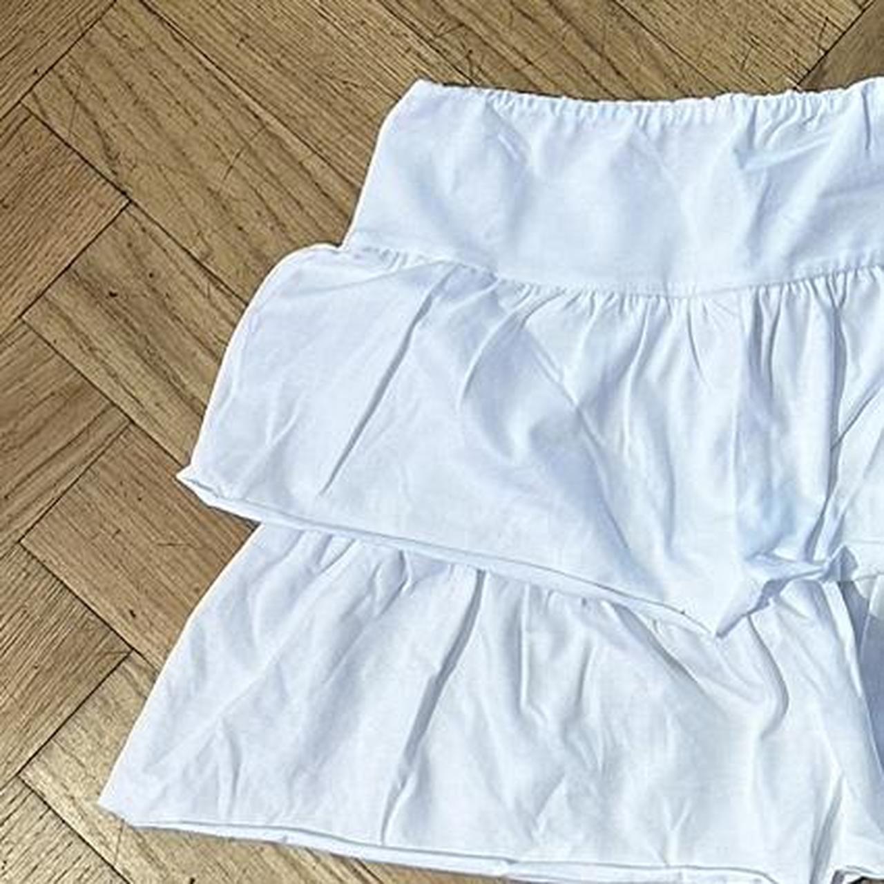 White ruffle skirt, brand new with tags... - Depop