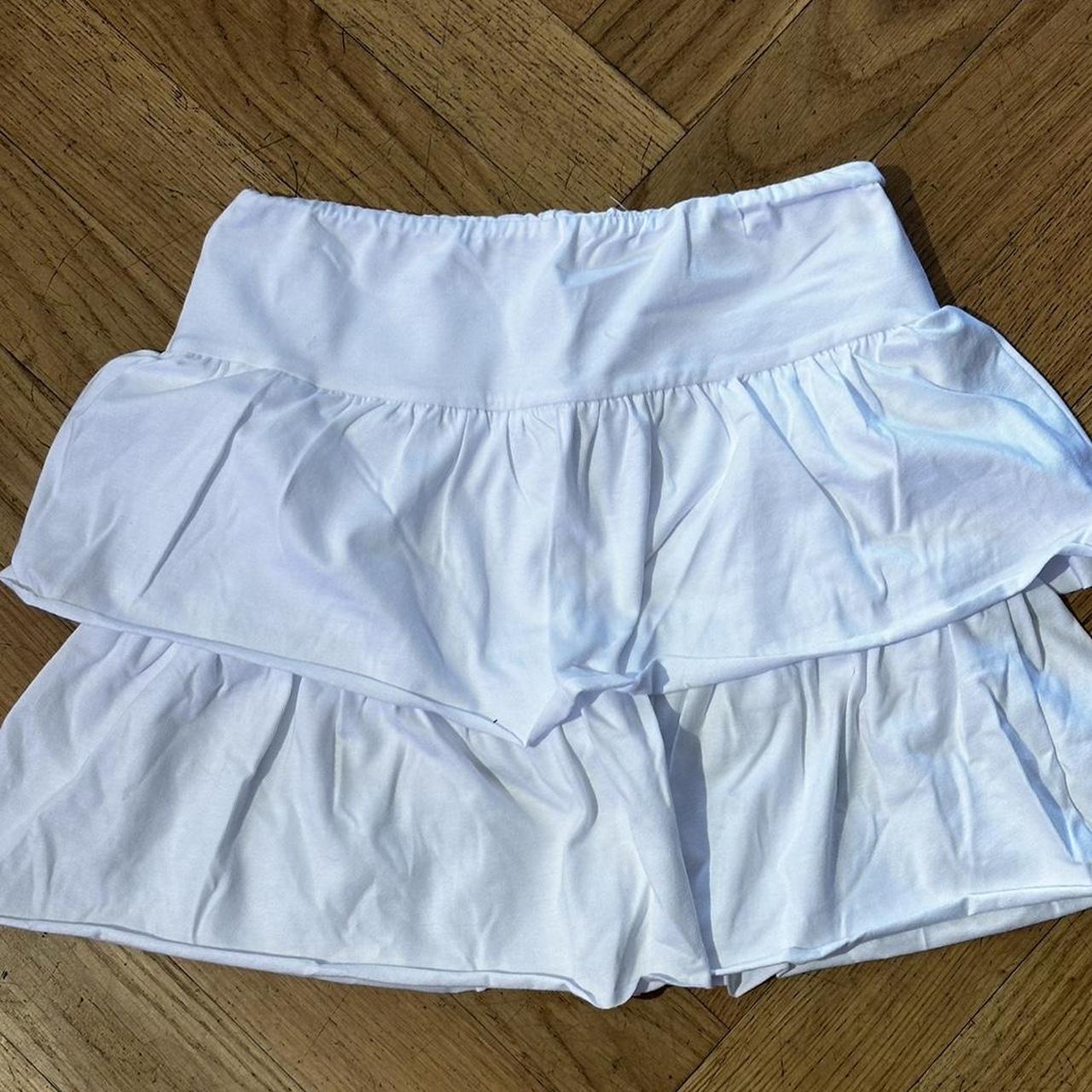 White ruffle skirt, brand new with tags... - Depop