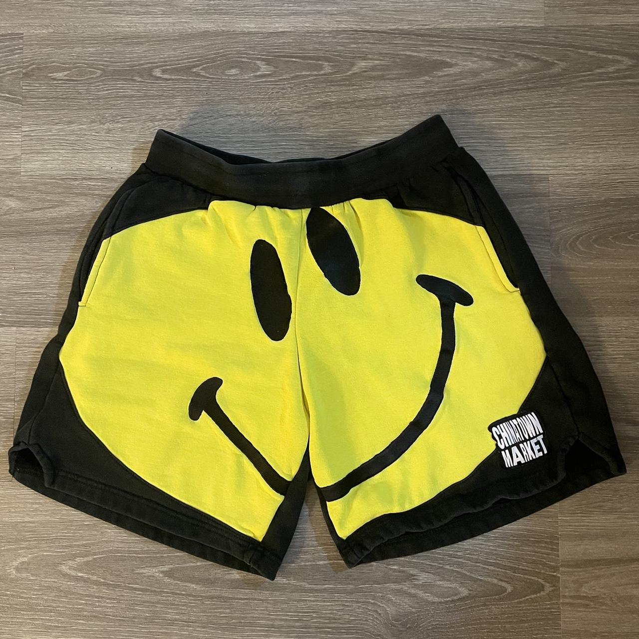 Chinatown market smiley face shorts in amazing... - Depop