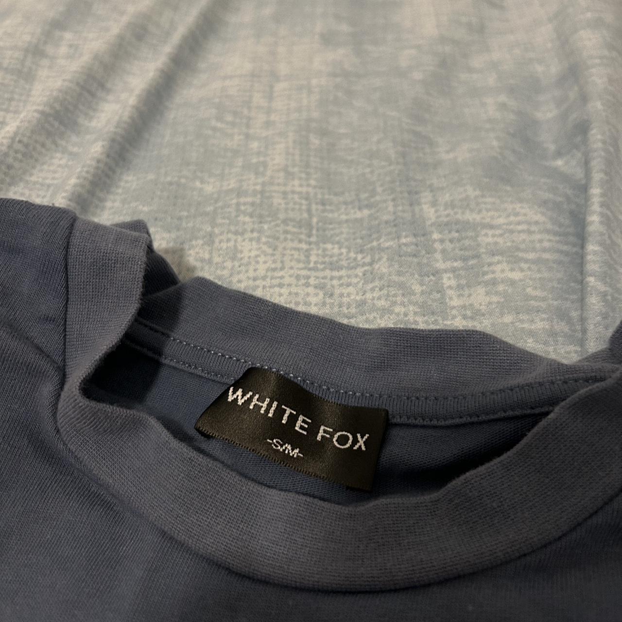 white fox vol. 3 ocean navy and white tshirt same... - Depop