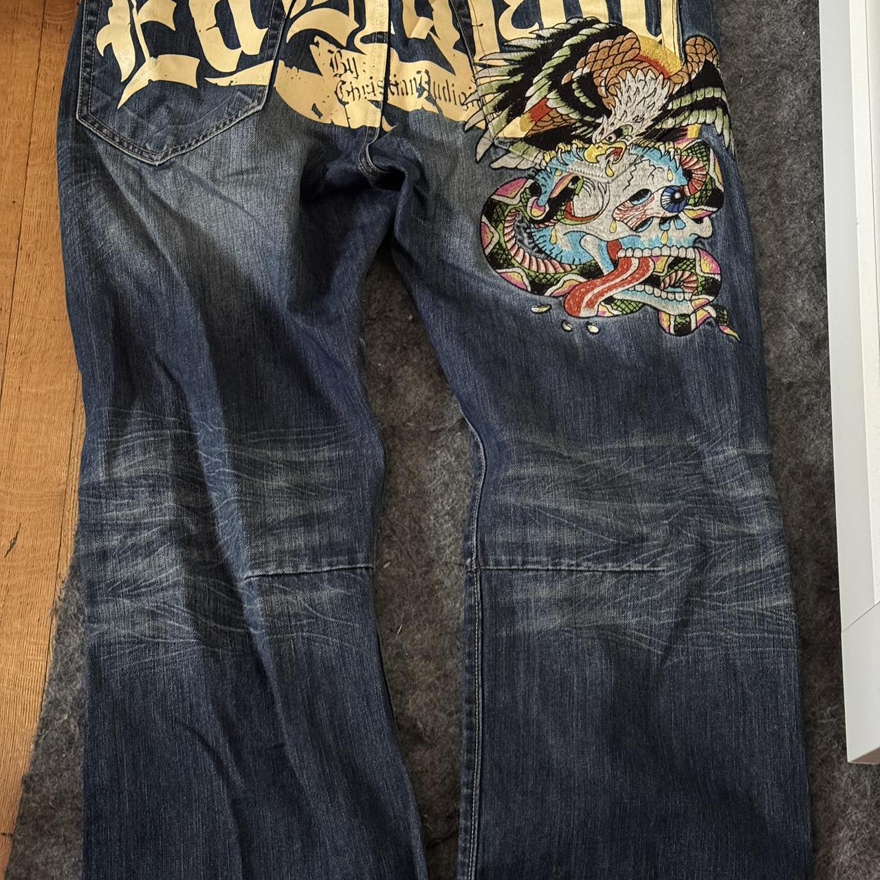RARE ED HARDY JEANS -THROW OFFERS MY... - Depop