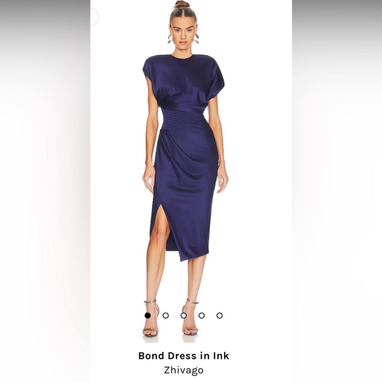 Zhivago bond midi dress ink The dress really curves... - Depop Zhivago bond midi dress ink The dress really curves... - Depop