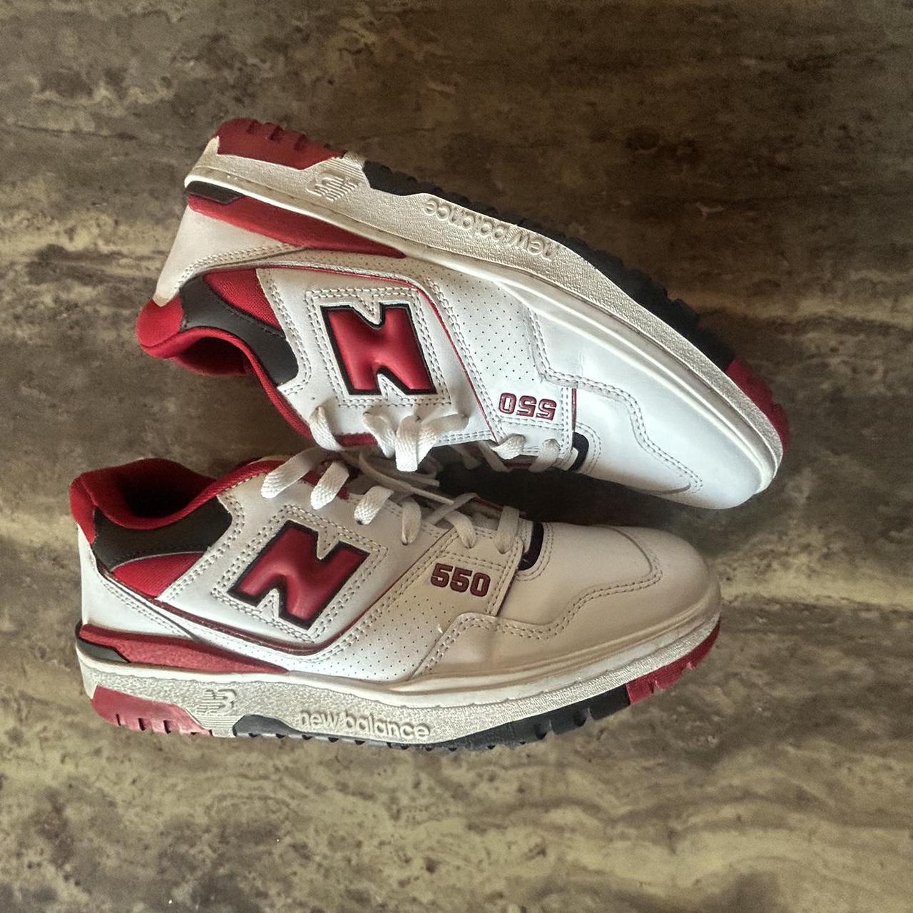 New Balance 550 Red White - Depop