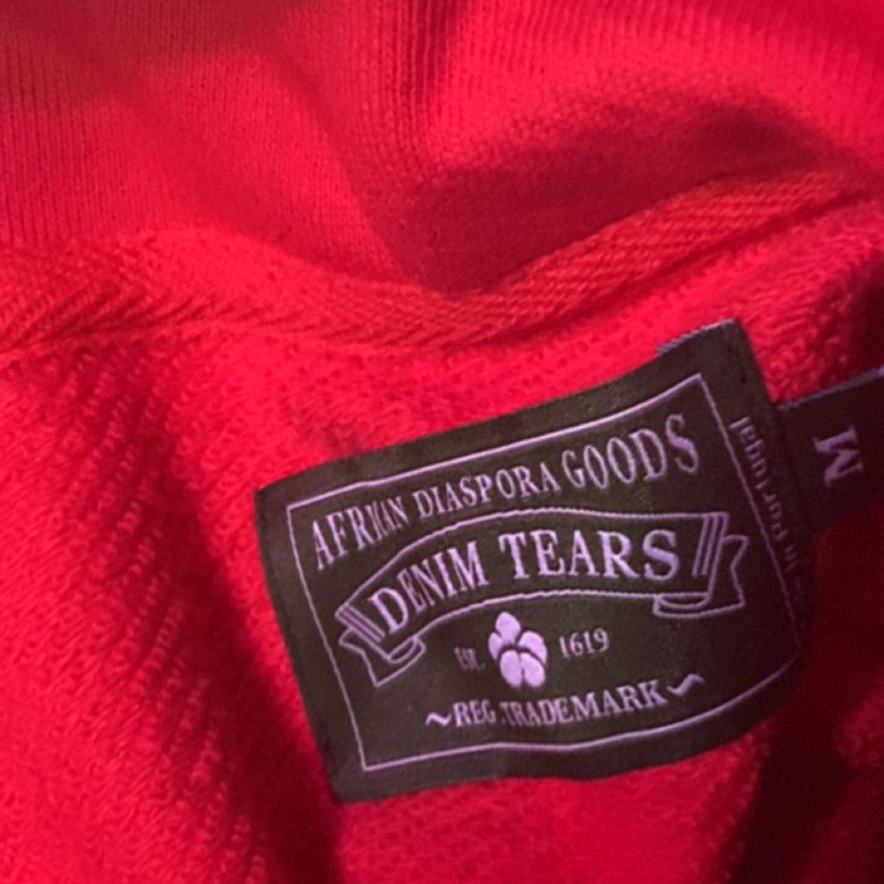 Denim tears The cotton wreath hoodie Red size... - Depop