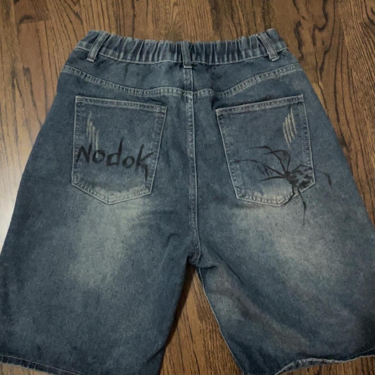 spider themed jorts grunge vintage streetwear... - Depop
