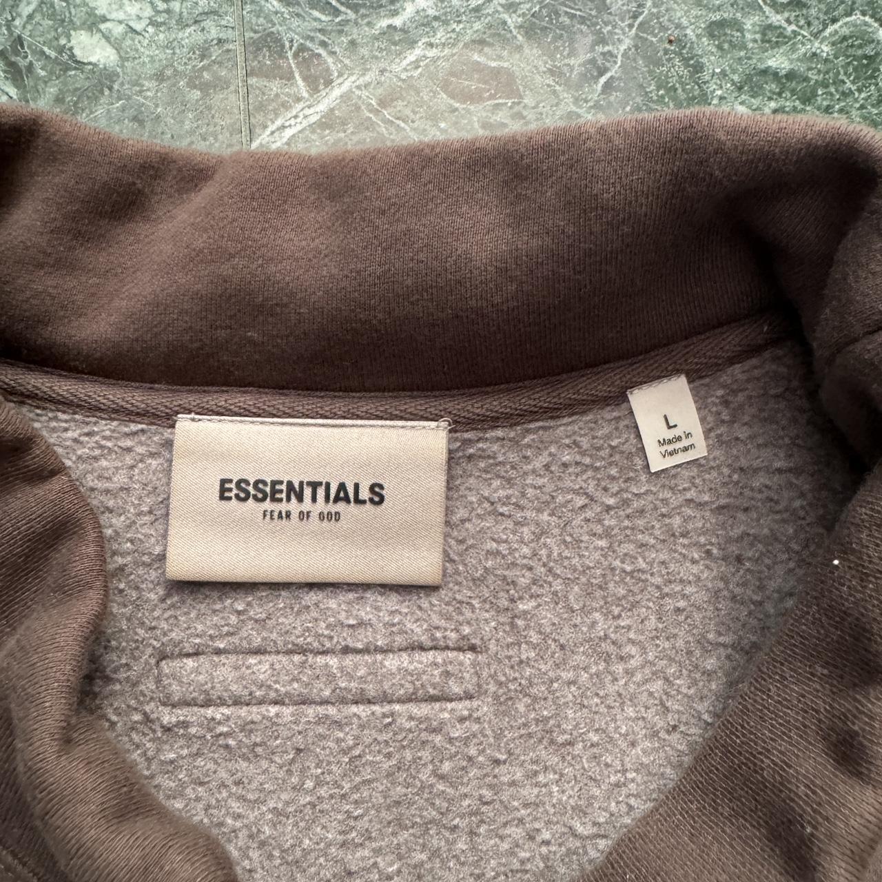 Authentic Brown Essentials mock neck sweatshirt... - Depop