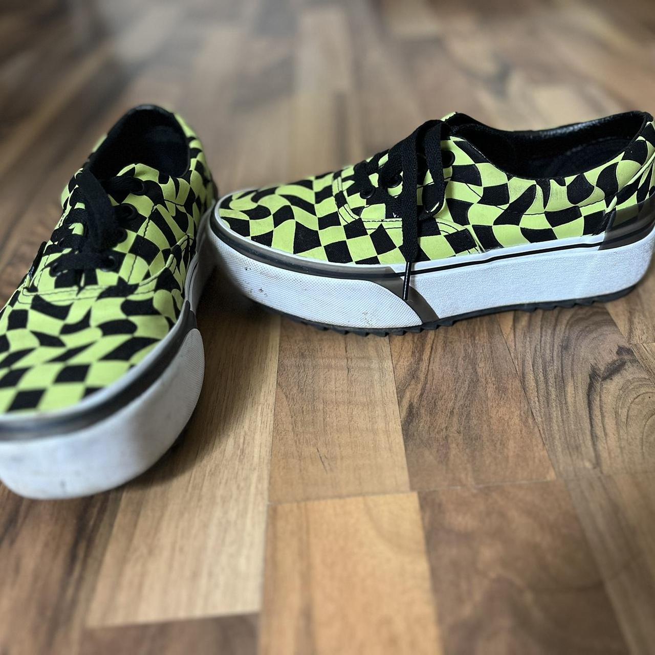 Checkboard stackform vans Pretty much brand new,... - Depop