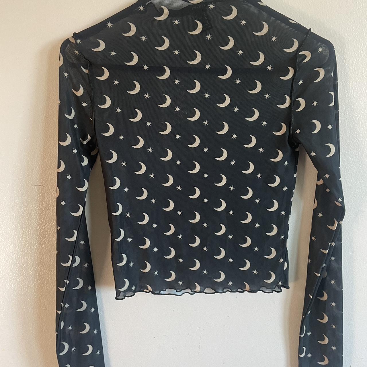 Beautiful sheer mesh moon and stars long sleeve top - Depop
