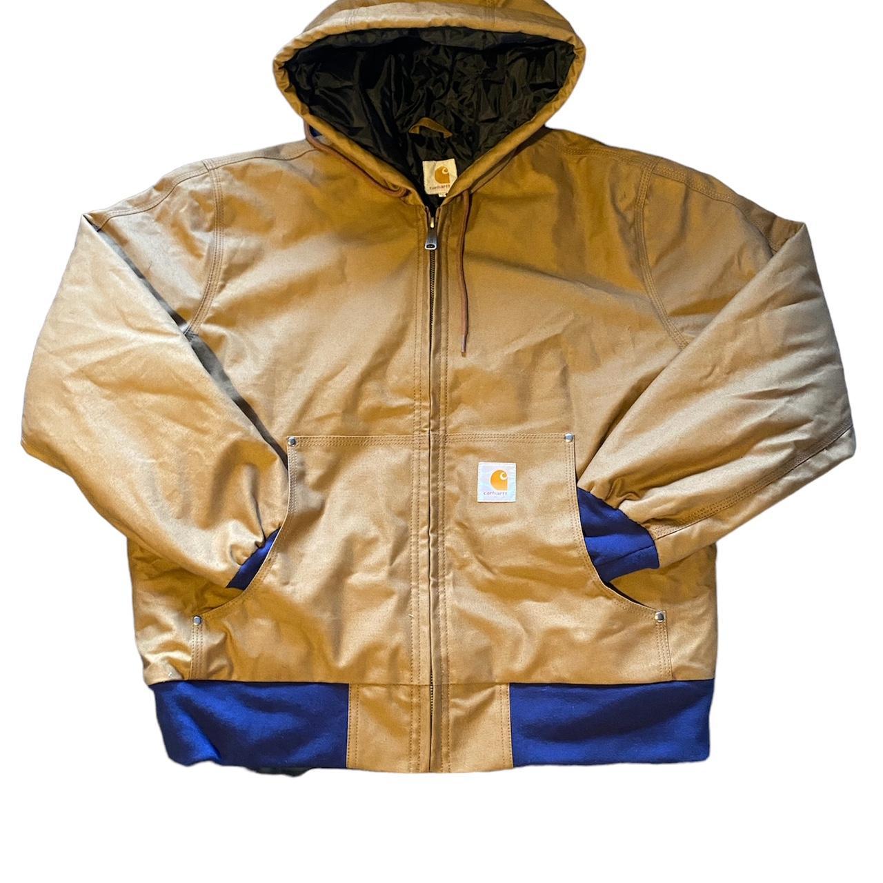 brown carhart rework jacket - Depop