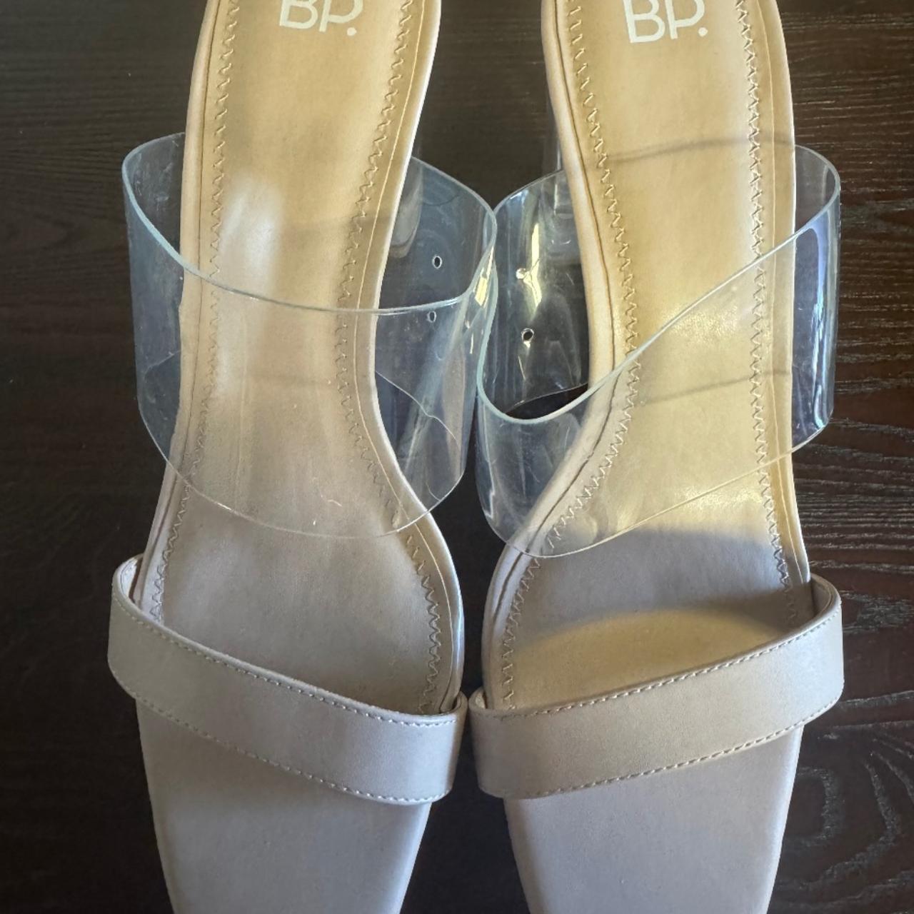 Women’s BP Heel Sandal nude and clear 11M NWOT NWOT... - Depop
