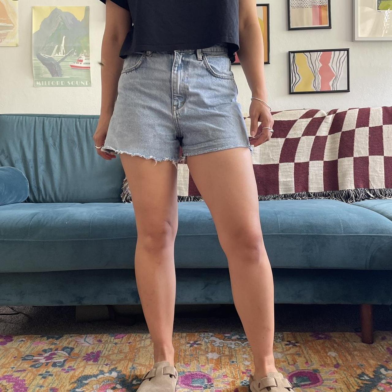 Neuw Cut-Off Denim Shorts • Pale Blue — Size: 25... - Depop