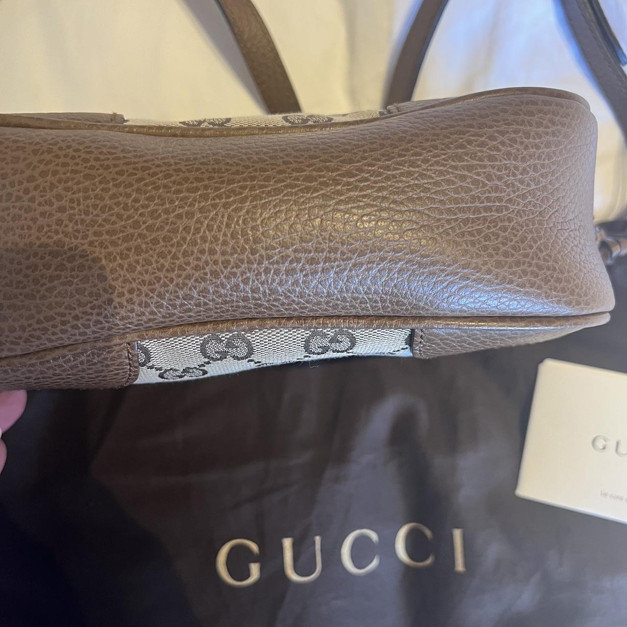 Gucci Bree crossbody bag in cloth/leather in brown.... - Depop