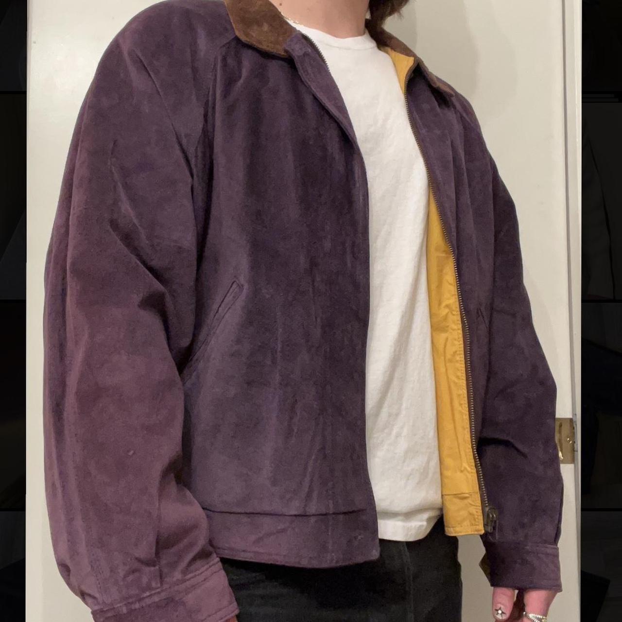 Dark Purple Suede Jacket - Depop