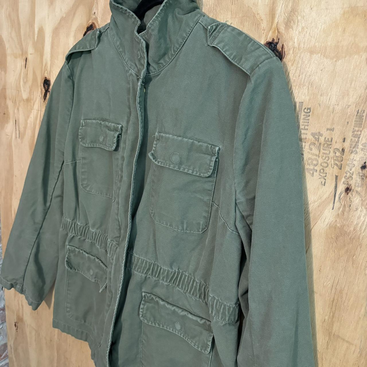 Kensie 100% Cotton Green Utility Military Jacket Sz... - Depop
