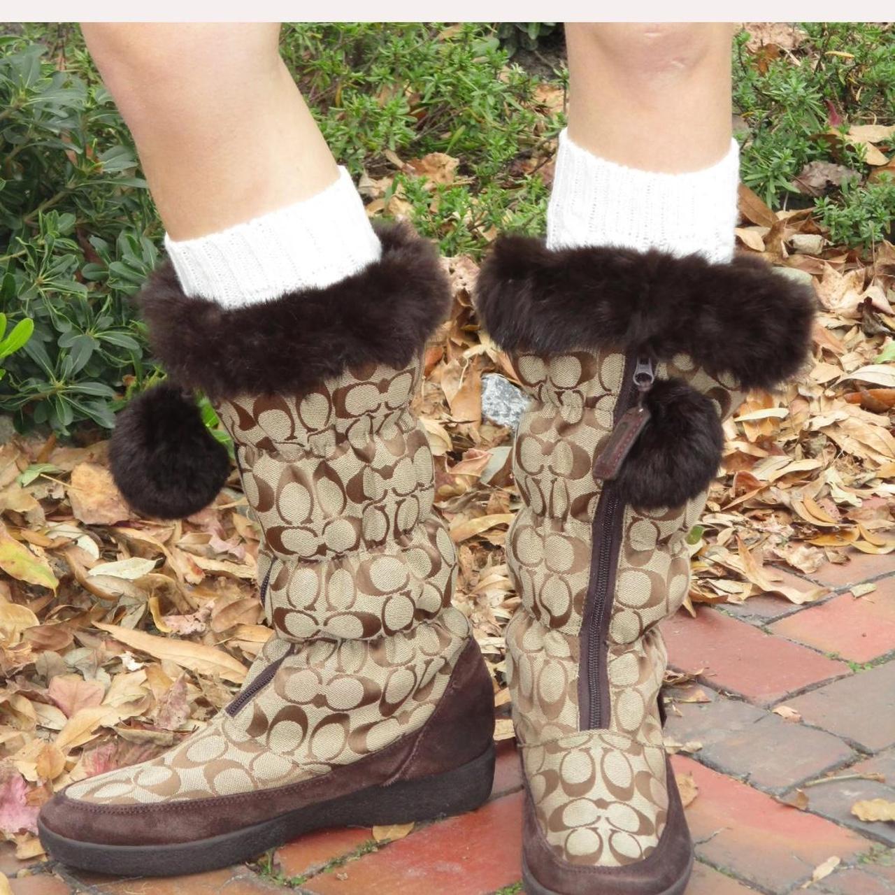 ୨୧ Vintage Brown Coach Boots ୨୧ Size 9/ 9 1/2 ୨୧ Fur... - Depop