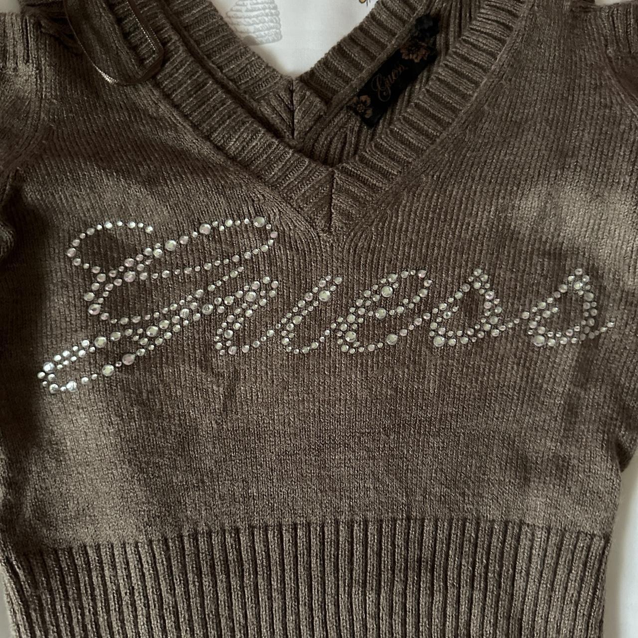 🎀🌟 vintage guess rhinestone logo longsleeve. super... - Depop