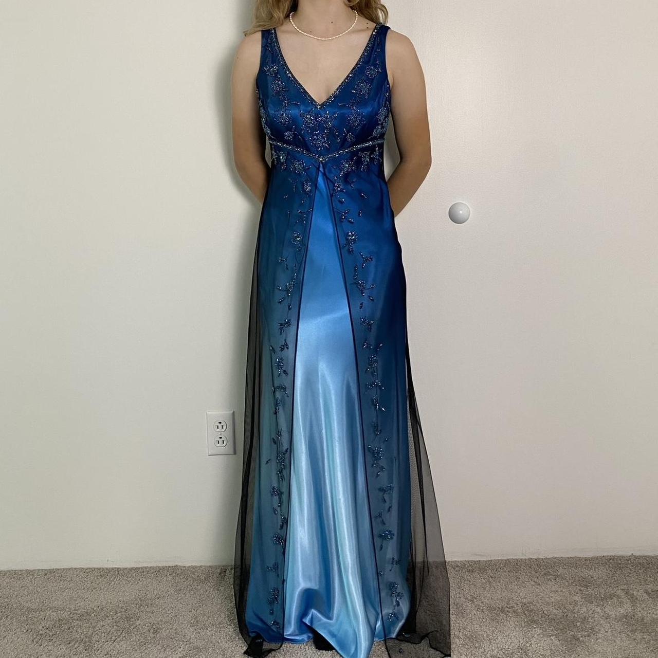 Vintage Y2K Beaded Blue Dress Excellent Condition.... - Depop