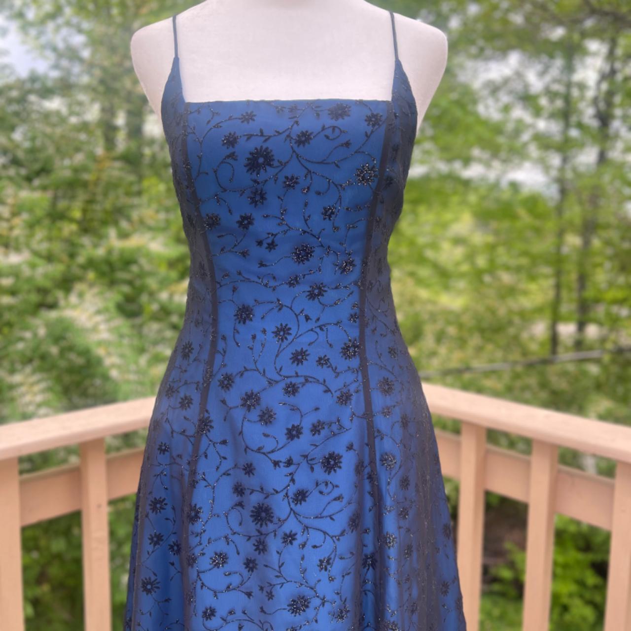 Vintage Y2K Mesh Overlay Ballgown 💙Sparkly Mesh... | Depop