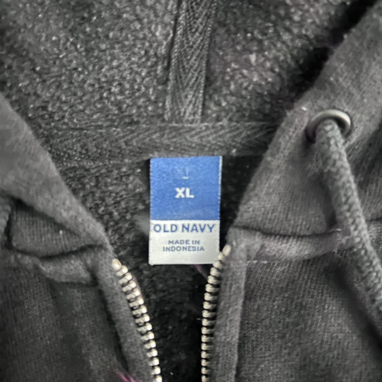 Oversized Black Old Navy zip-up hoodie... | Depop
