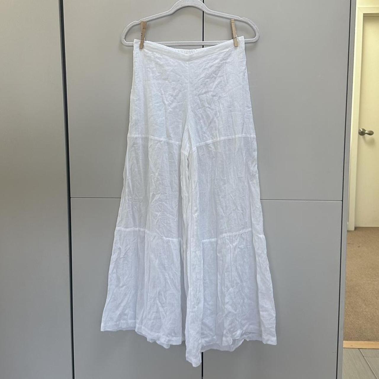 white flowy pants from Thailand! Super cute and... - Depop