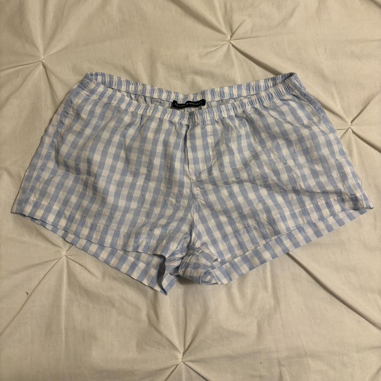 Brandy Melville checkered pajama shorts!! Never been... - Depop