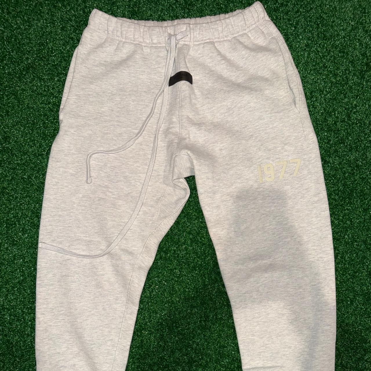 grey 1977 essentials sweatpants men’s small thick... | Depop