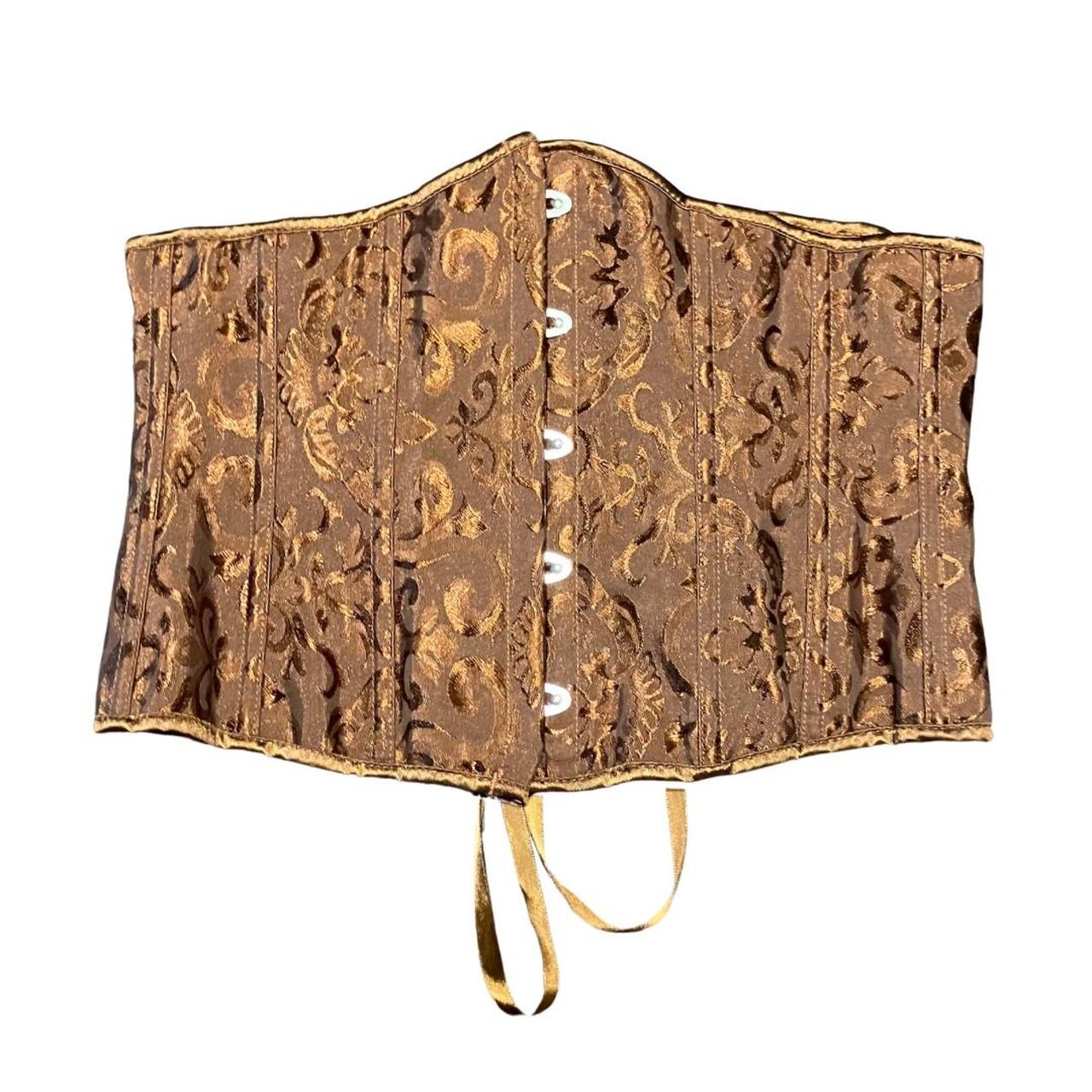 Brown And Bronze Corset Xl Free Depop